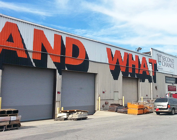 The iconic signage greets treasure hunters like a carnival barker promising wonders within. Baltimore's ultimate recycling adventure begins here.