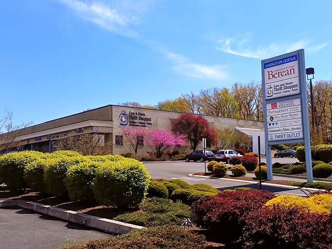 The sprawling Care & Share Thrift Shoppes complex welcomes treasure hunters with its unassuming exterior. Behind those walls lies a labyrinth of secondhand wonders waiting to be discovered.