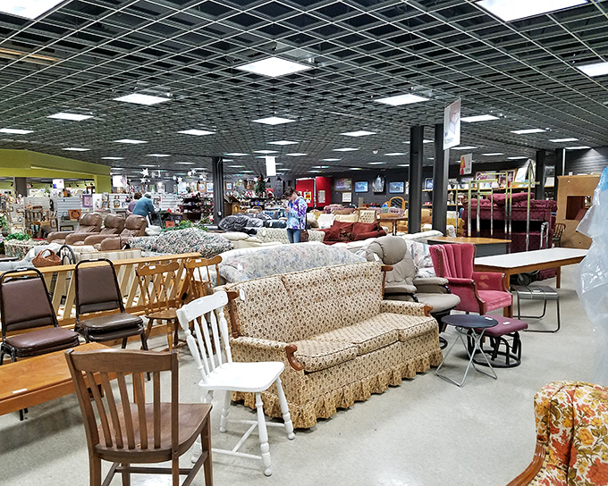 Welcome to furniture paradise! Hope Bargain Center's vast showroom offers everything from vintage sofas to dining sets, all waiting for their second chance at making a house a home.