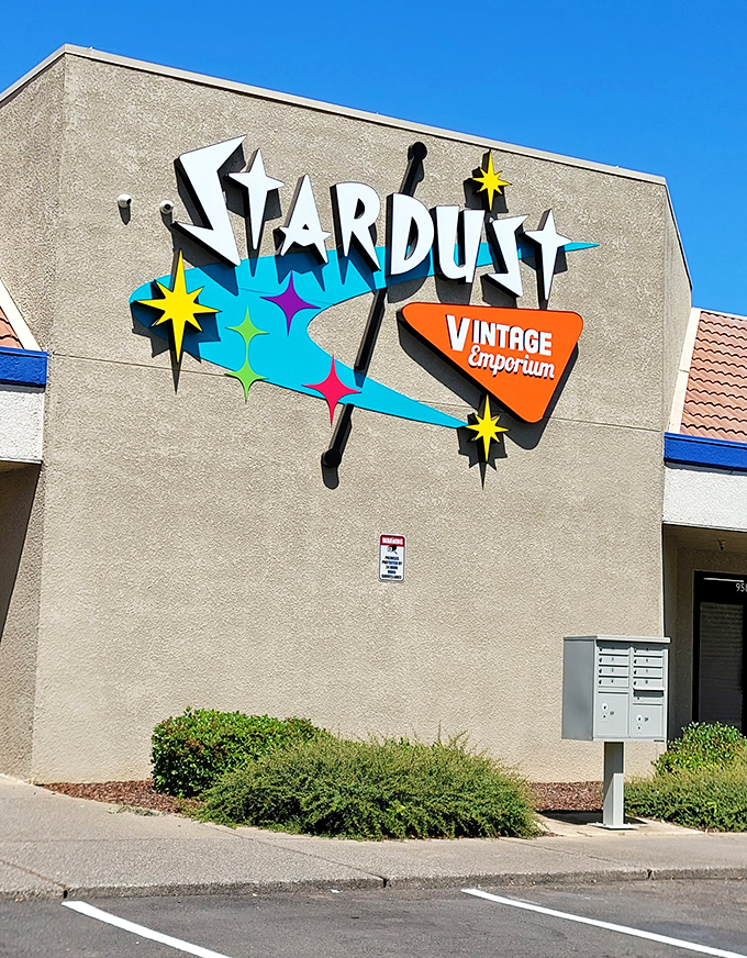 That iconic starburst sign isn't just retro eye candy—it's a beacon calling all vintage lovers to their happy place.