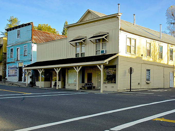 Historic storefronts along Main Street tell tales of gold rush dreams, their weathered facades like pages from California's most colorful chapter.