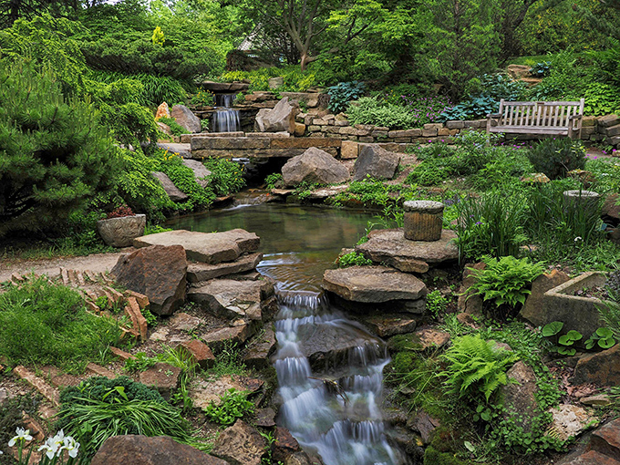 Nature's perfect symphony in stone and water. The Stream Garden offers tranquil moments where time seems to stand still among the carefully placed rocks.