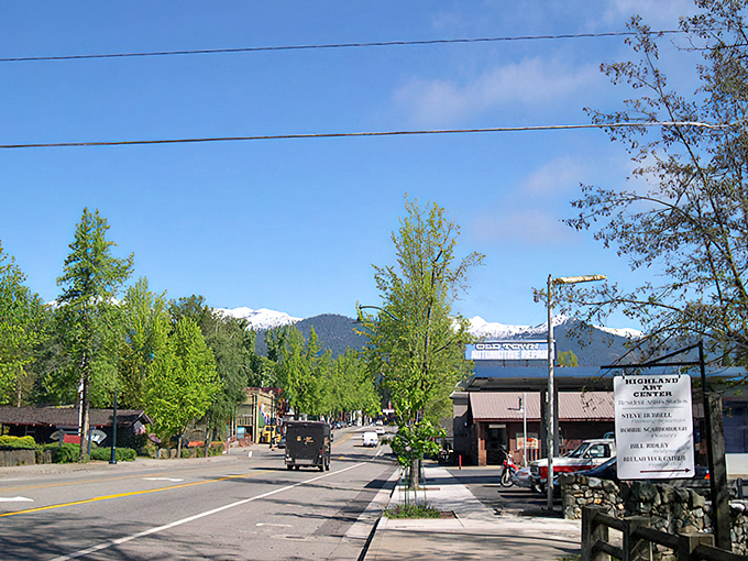 Weaverville's main street looks like it was plucked from a movie set, with those majestic mountains standing guard like nature's own security detail.