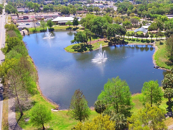 DeLand's serene lakes and fountains create nature's own water show right in the heart of town. Florida retirement without the beach crowds!