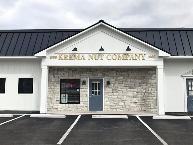 The unassuming exterior of Krema Nut Company hides a world of nutty delights within. Sometimes the best treasures come in modest packages.