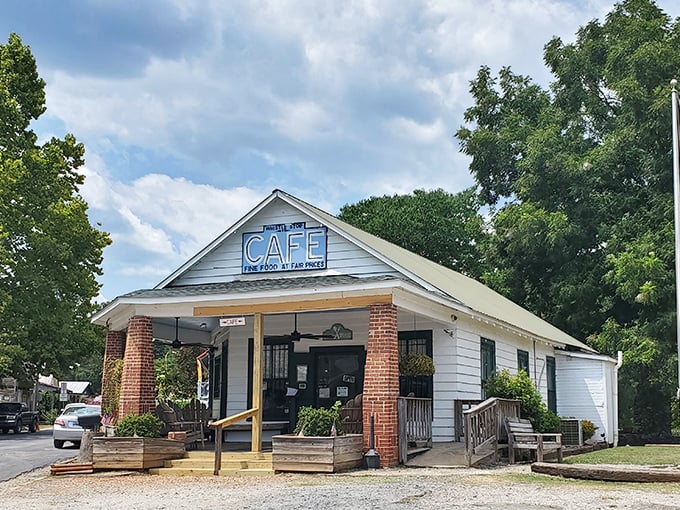 The quintessential Southern porch experience awaits at this charming white clapboard cafe. Those chairs aren't just for show&mdash;they're for savoring the anticipation.