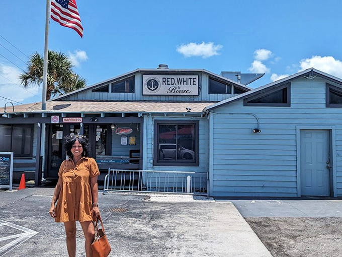 Waterfront dining doesn't get more literal than this! Red, White and Booze's turquoise-trimmed deck practically hovers over St. Pete's glistening waters.