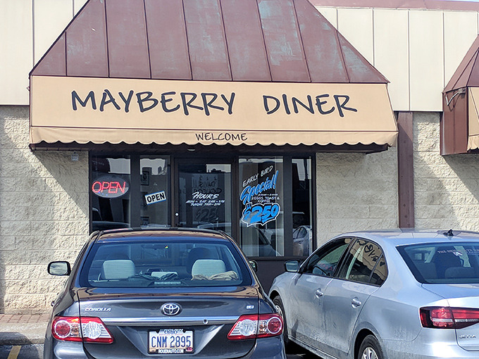 The modest exterior of Mayberry Diner promises no frills, just honest food &ndash; like finding a $20 bill in last year's winter coat. 