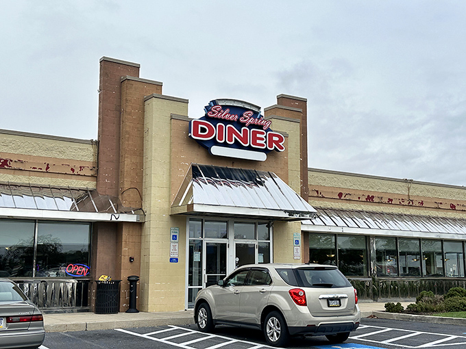 The classic brick facade of Silver Spring Diner stands as a beacon of comfort food in Mechanicsburg, where neon promises and home cooking await hungry travelers.