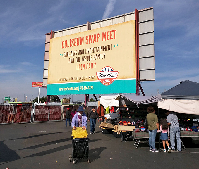 The iconic yellow and blue sign welcomes bargain hunters daily. Like a Vegas marquee for the thrifty set, it promises treasures without the gamble.