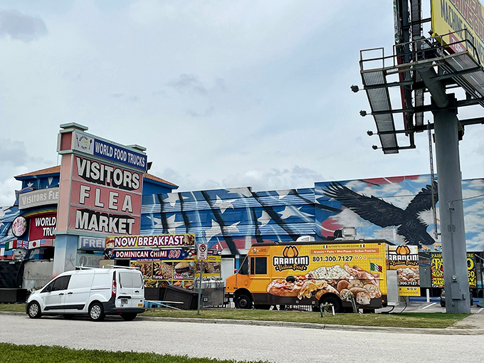 Endless corridors of possibility await at Visitors Flea Market, where vibrant t-shirts and trinkets compete for your attention and wallet.