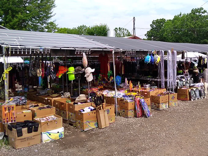The cheerful yellow sign welcomes treasure hunters to Greenlawn Grove, where one person's castoffs become another's conversation pieces.