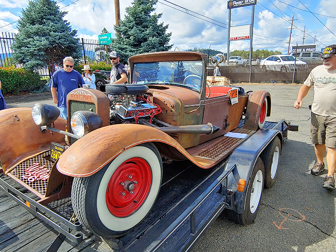 The cheerful yellow tube man waves frantically outside the fairgrounds, like an old friend who's had too much coffee but still gives the best directions. 