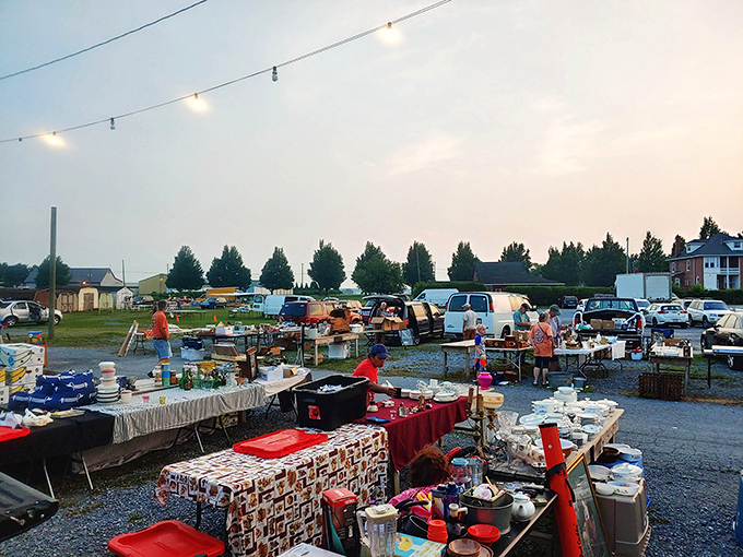 String lights twinkle overhead as treasure hunters spread their wares across Pennsylvania's most beloved Tuesday tradition.