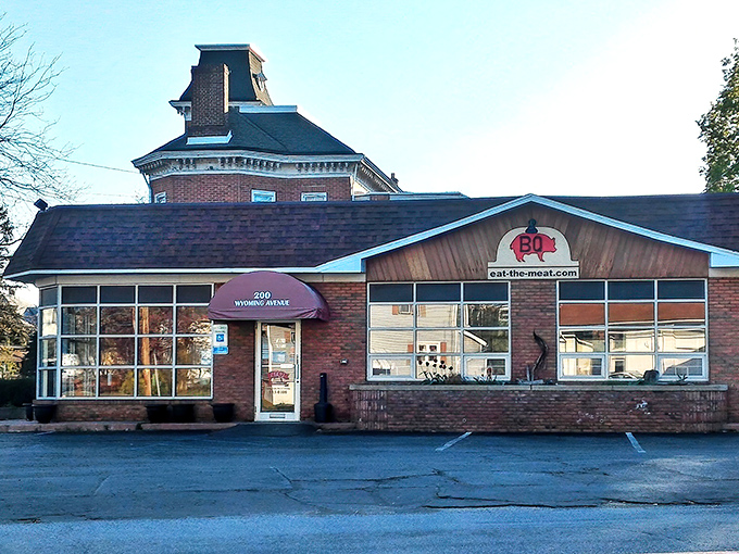 The blue pickup truck isn't just decoration&mdash;it's a beacon signaling you've arrived at barbecue nirvana in Swoyersville's unassuming brick building.