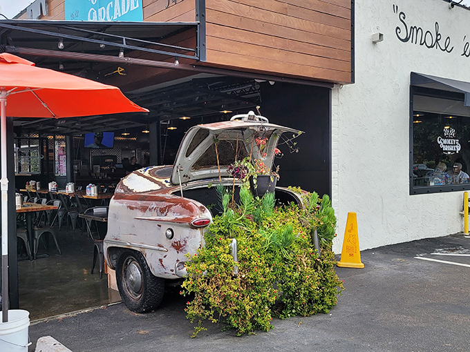 That vintage truck isn't just decoration&mdash;it's a promise of old-school flavor and a perfect Instagram backdrop for your pre-feast selfie.