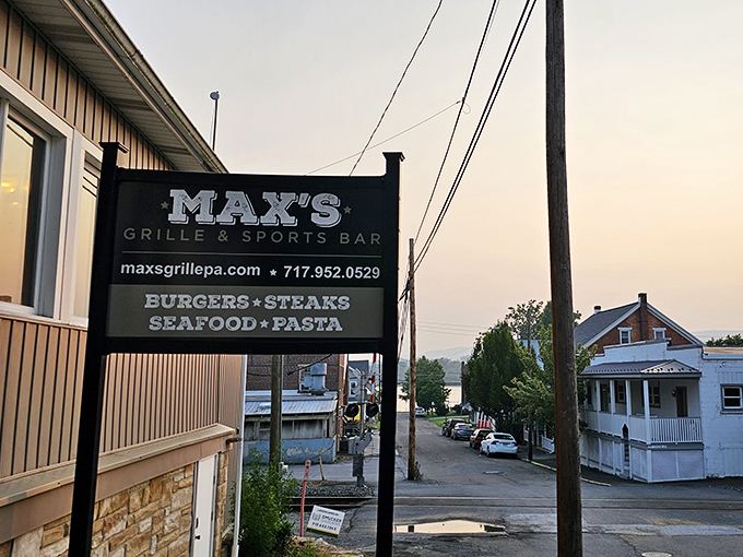 Afternoon magic at Max's Grille & Sports Bar. The Pennsylvania sky puts on a show almost as impressive as what's happening in the kitchen below.