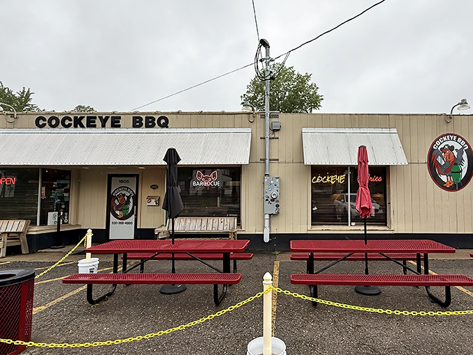 The unassuming exterior of Cockeye BBQ proves once again that the best barbecue joints don't waste money on fancy facades&mdash;they invest in smokers.