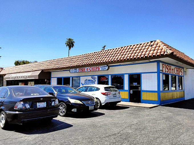 That cheerful blue and yellow exterior might fool you, but culinary magic awaits inside this Fresno treasure.