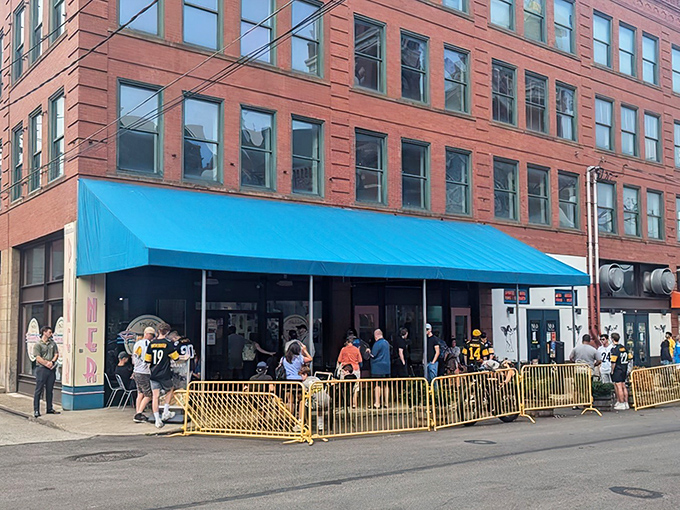 That turquoise awning isn't just a color choice &ndash; it's a beacon calling hungry souls to breakfast nirvana.