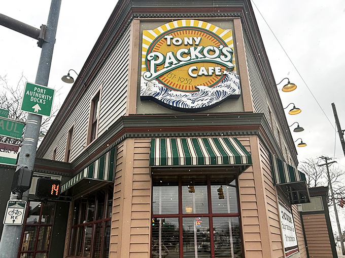 The iconic corner building with its distinctive striped awnings has been a Toledo landmark since 1932, beckoning hungry visitors with promises of Hungarian-American delights.