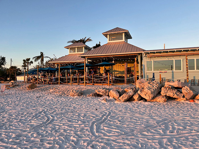 Paradise isn't just a state of mind&mdash;it's a beachfront restaurant with toes-in-the-sand dining and a sunset view that makes even the grumpiest snowbird smile.