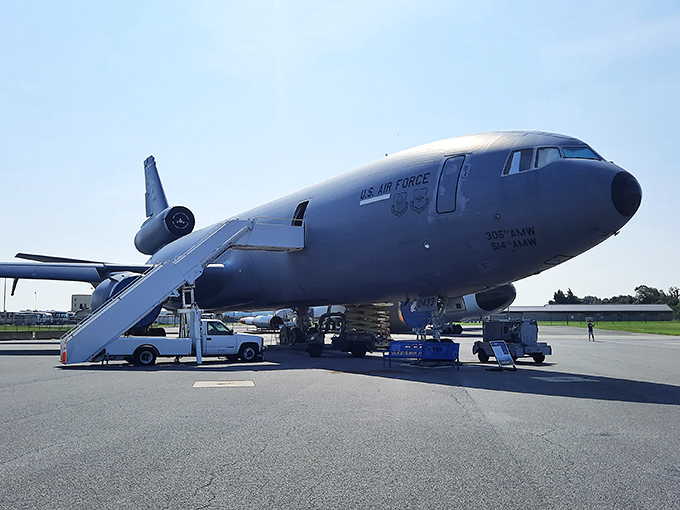 A gleaming vintage aircraft basks in the Delaware sunshine, its polished propellers ready to whisk you back to the golden age of aviation.