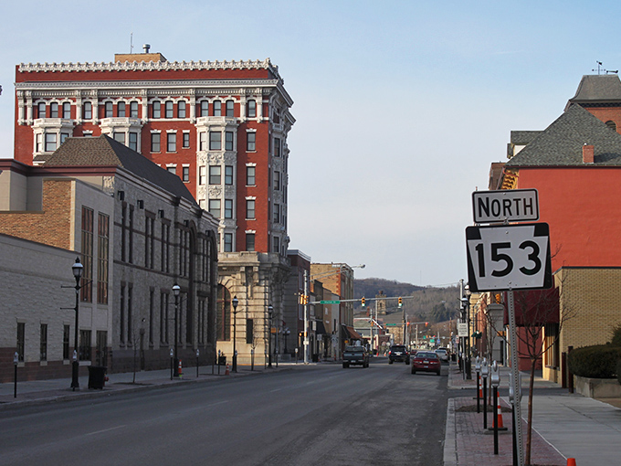 Historic charm meets small-town affordability along Clearfield's Main Street, where century-old architecture houses modern businesses without big-city price tags.