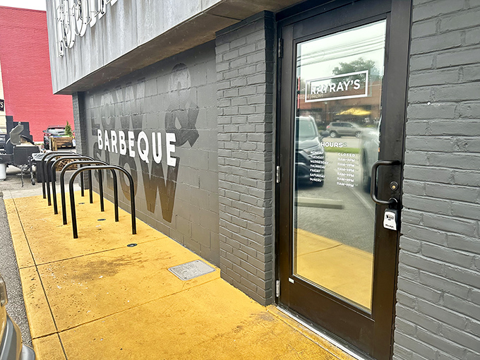 The unassuming black brick exterior of Ray Ray's might not scream "food paradise," but that's how the best BBQ joints operate&mdash;letting the smoke do the talking.