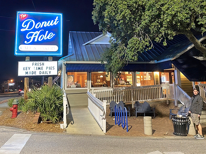 The blue sign beckons like a lighthouse for the breakfast-starved. Fresh key lime pies made daily? That's Florida's version of "We have the meats!"