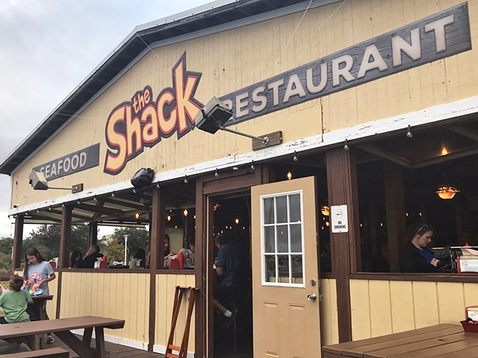 The unassuming yellow exterior of The Shack proves once again that the best seafood joints often come without fancy frills or pretension.