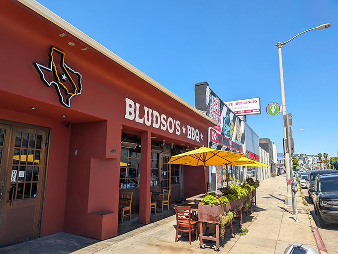 That distinctive red exterior isn't just paint &ndash; it's a beacon calling all barbecue pilgrims home.