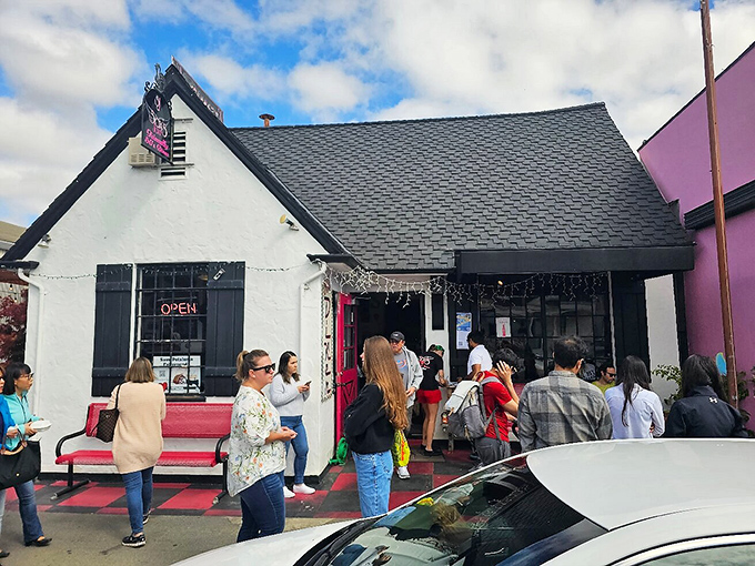 The pink door and checkered patio aren't just cute design choices&mdash;they're beacons calling breakfast lovers home to Sax's Joint in Petaluma.