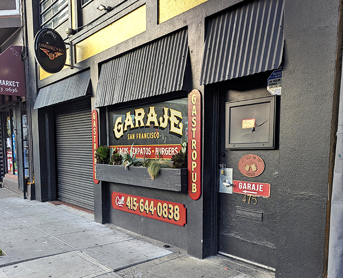 The unassuming black-tiled exterior of Garaje hides culinary treasures within, like a speakeasy for your taste buds.