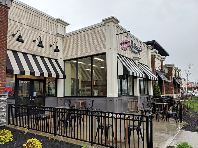 The classic white brick fa&ccedil;ade with black and white awnings isn't just a building&mdash;it's a beacon of hope for the donut-deprived masses of Ohio.