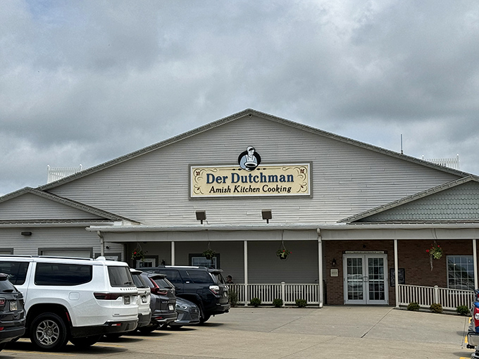 The unassuming exterior of Der Dutchman belies the culinary treasures within. Like finding a Michelin star restaurant disguised as your grandmother's house.