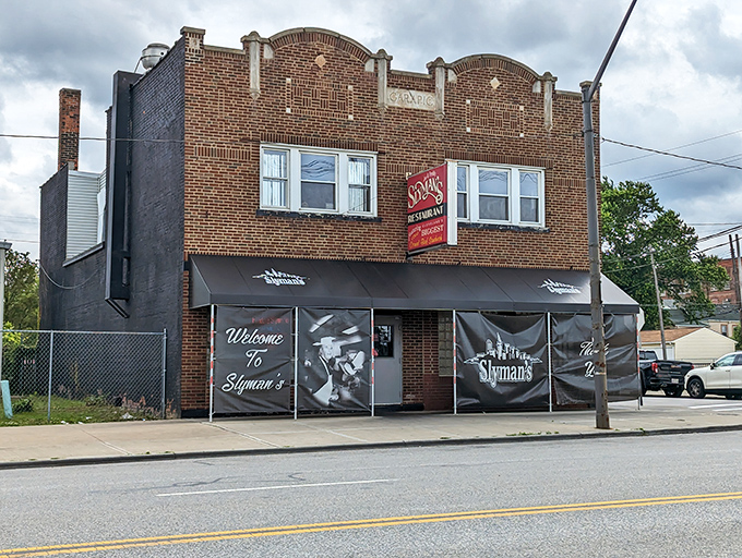 The iconic red Slyman's sign has been beckoning Cleveland sandwich enthusiasts since LBJ was in office. No fancy frills, just a promise of legendary corned beef.