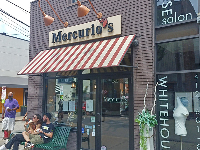 Mercurio's charming brick exterior in Pittsburgh's Shadyside neighborhood beckons with its classic red and white awning&mdash;like a little slice of Italy nestled between urban storefronts.
