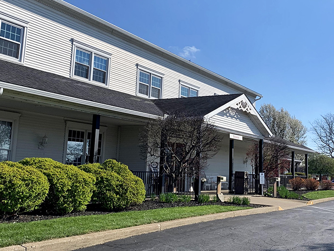 The white clapboard exterior of Amish Door Restaurant stands like a welcoming beacon in Wilmot. Simplicity never looked so inviting.