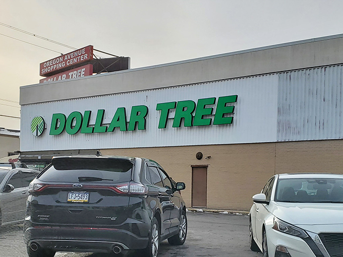 The iconic green Dollar Tree sign beckons like a budget-friendly lighthouse, guiding thrifty Pennsylvanians to the promised land of affordable treasures.