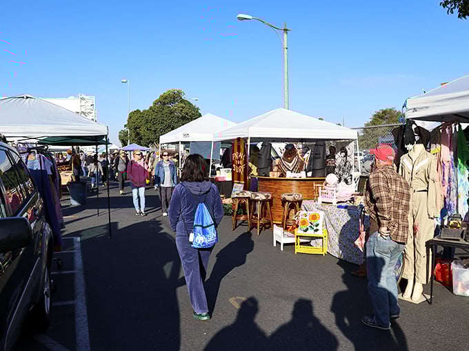 Rows of white tents stretch endlessly, promising treasures that'll make your garage sale victories look amateur.
