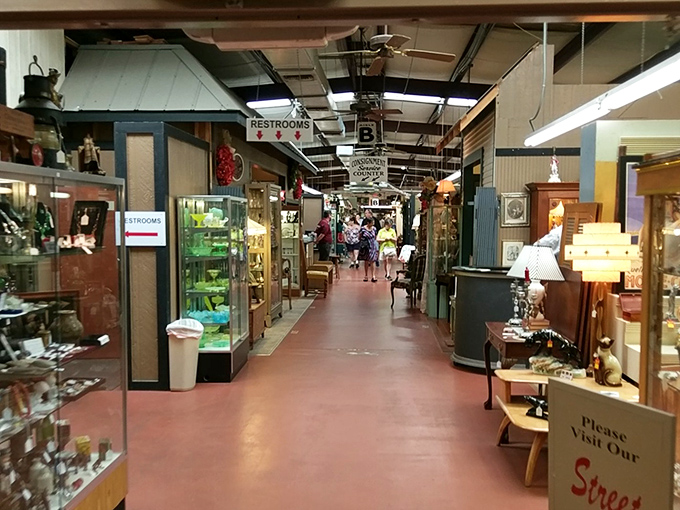 The main corridor of Renninger's Antique Center feels like stepping into a museum where you're actually allowed to touch everything. Treasure hunting begins here!