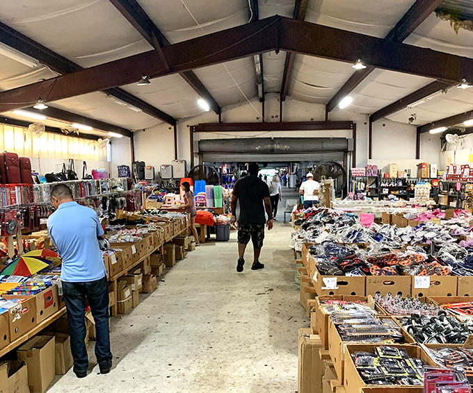Long corridors of possibility stretch before you, where vintage furniture and cabinets stand like sentinels guarding treasures waiting to be discovered.