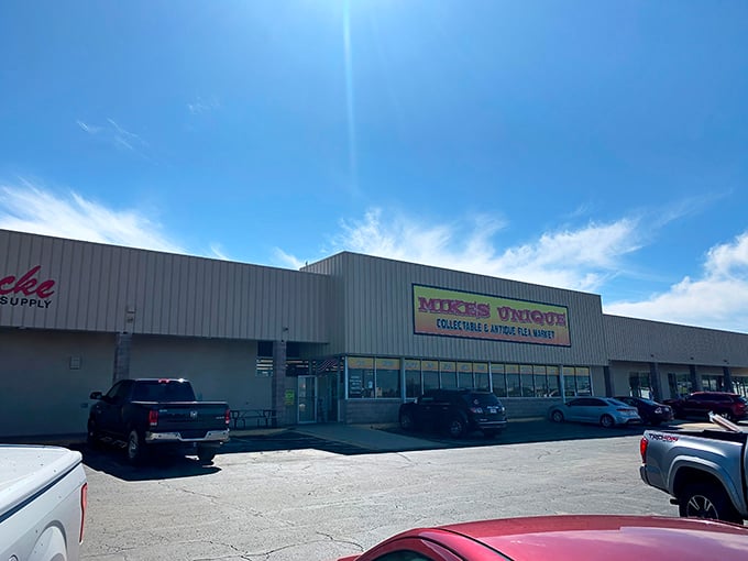 The unassuming exterior of Mike's Unique belies the treasure trove within. Like finding a portal to another dimension in a strip mall.