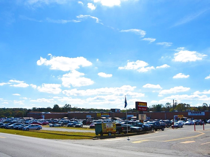 That parking lot tells you everything&mdash;this isn't some small-time operation, folks. This is the big leagues of treasure hunting.