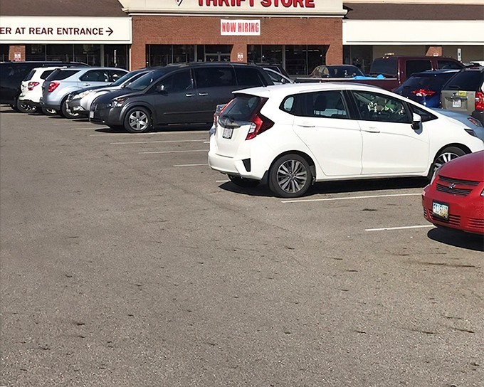 The unassuming exterior hides a treasure trove within. Like finding a secret passage in your own hometown, this thrift wonderland awaits the curious bargain hunter.