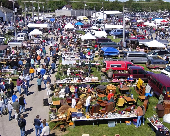 A treasure hunter's paradise unfolds at Elkhorn, where hundreds of vendors create a temporary city of collectibles and curiosities that would make any antiquer's heart race.