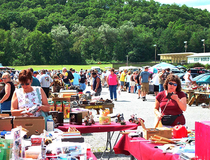 Treasure hunters paradise! Shoppers navigate the sprawling aisles at Leighty's, where one person's castoffs become another's prized possessions.