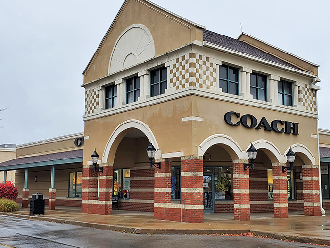 The iconic clock tower stands like a beacon for bargain hunters across Pennsylvania's shopping landscape.