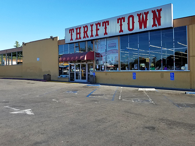 That iconic red lettering beckons bargain hunters like a siren song to Sacramento's treasure trove.